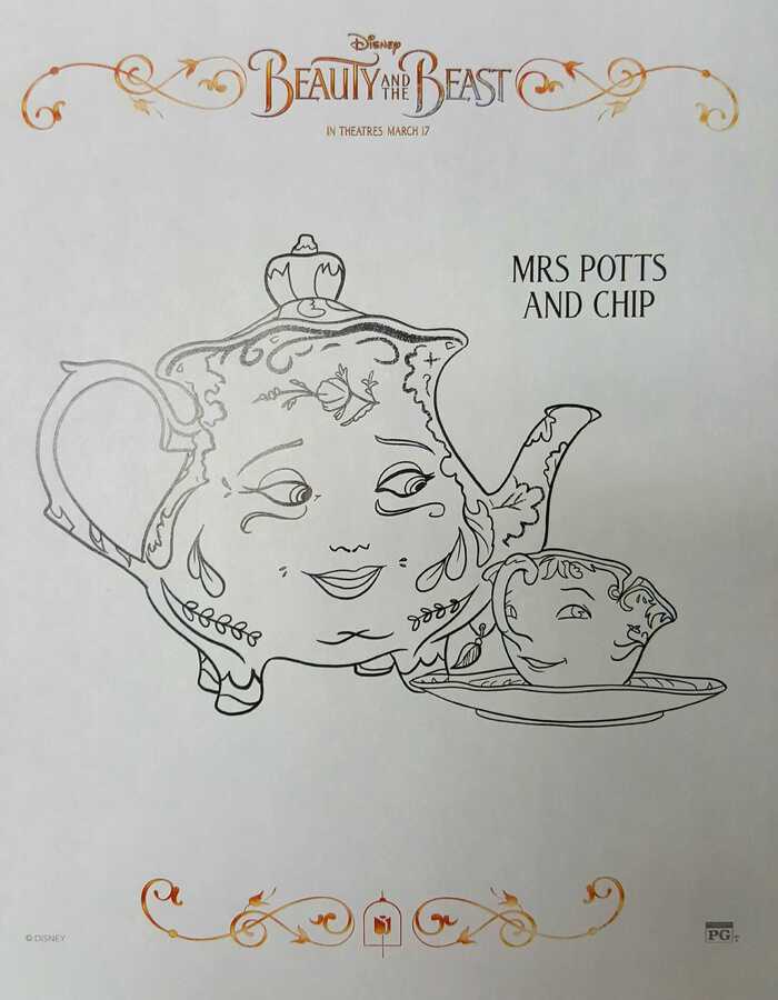 Free Printable Beauty and the Beast Coloring Sheets
