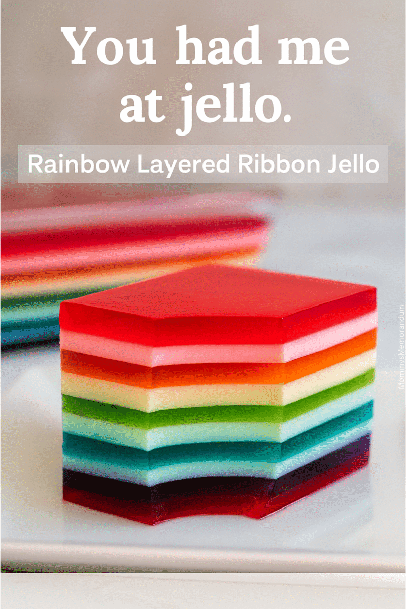 Rainbow Layered Ribbon Jello Recipe | Layered Gelatin Dessert