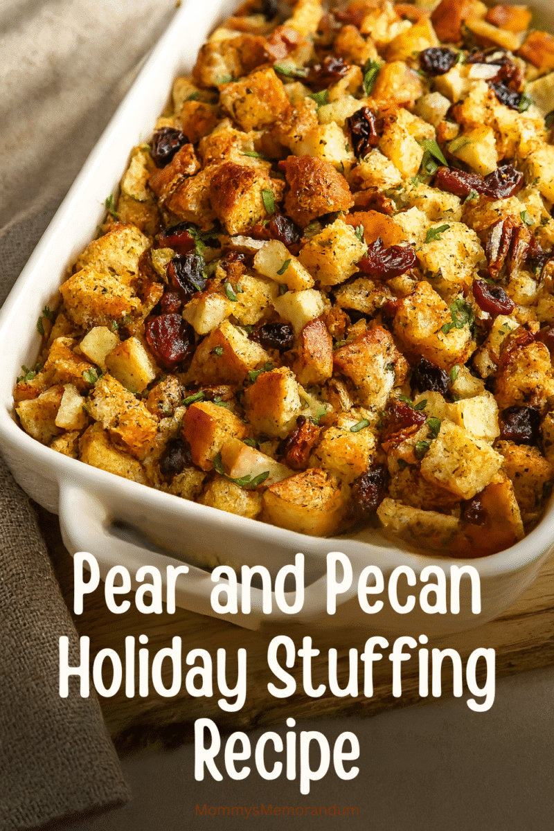 Pear and Pecan Holiday Stuffing Recipe | Thanksgiving Side